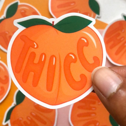 Thicc Juice Matte Vinyl Sticker Thicc Meme Sticker Peach | Etsy