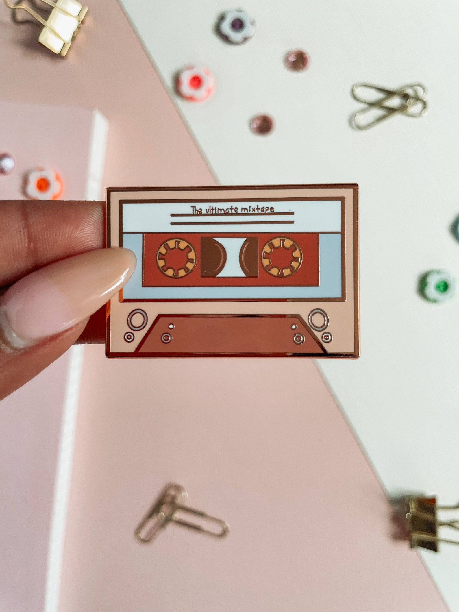 90s the Ultimate Mixtape Rose Gold Enamel Pin 90s Pins 90s - Etsy