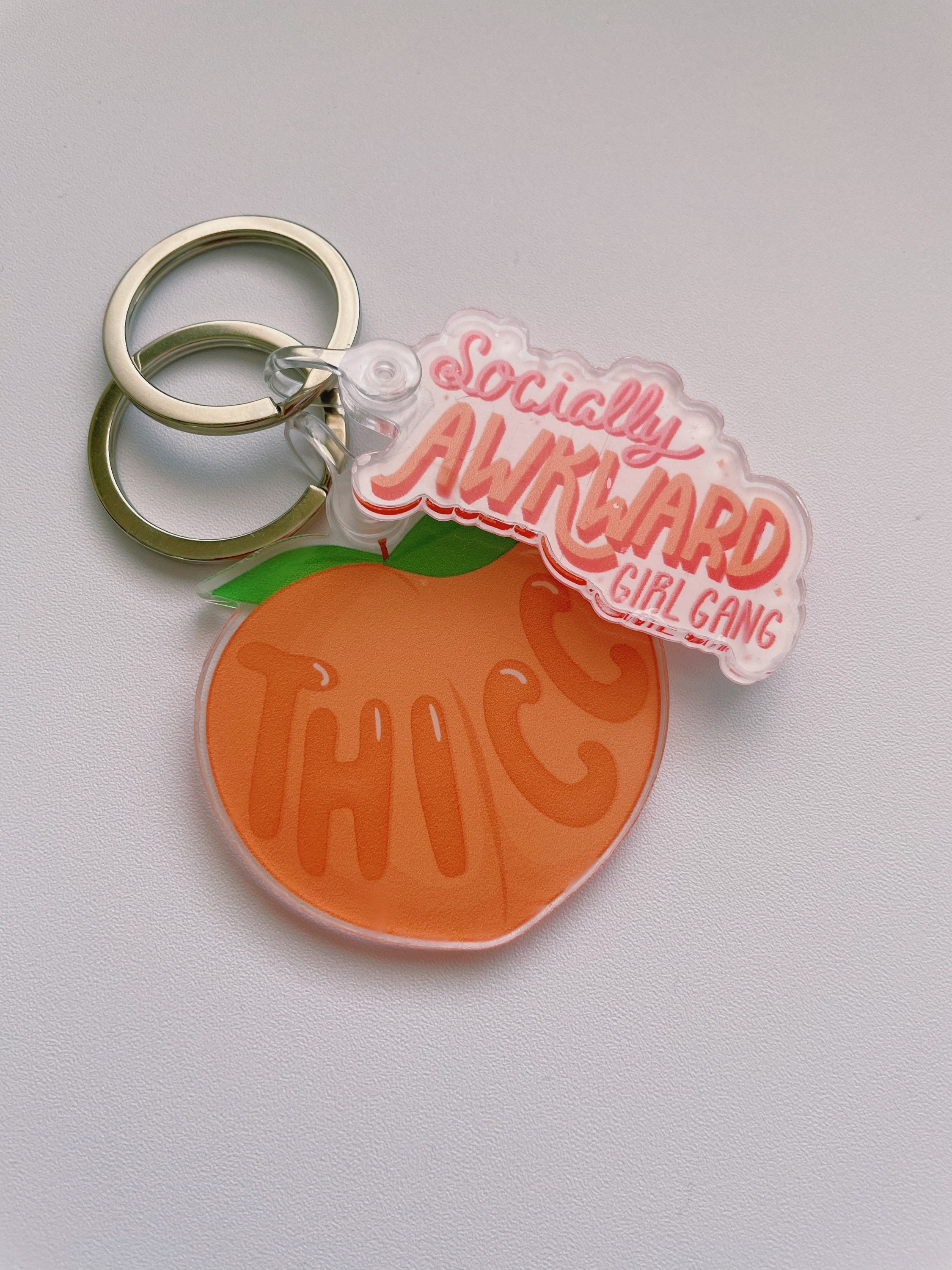 Thicc Peach Acrylic Keychain peach Keychain Thicc Meme - Etsy UK