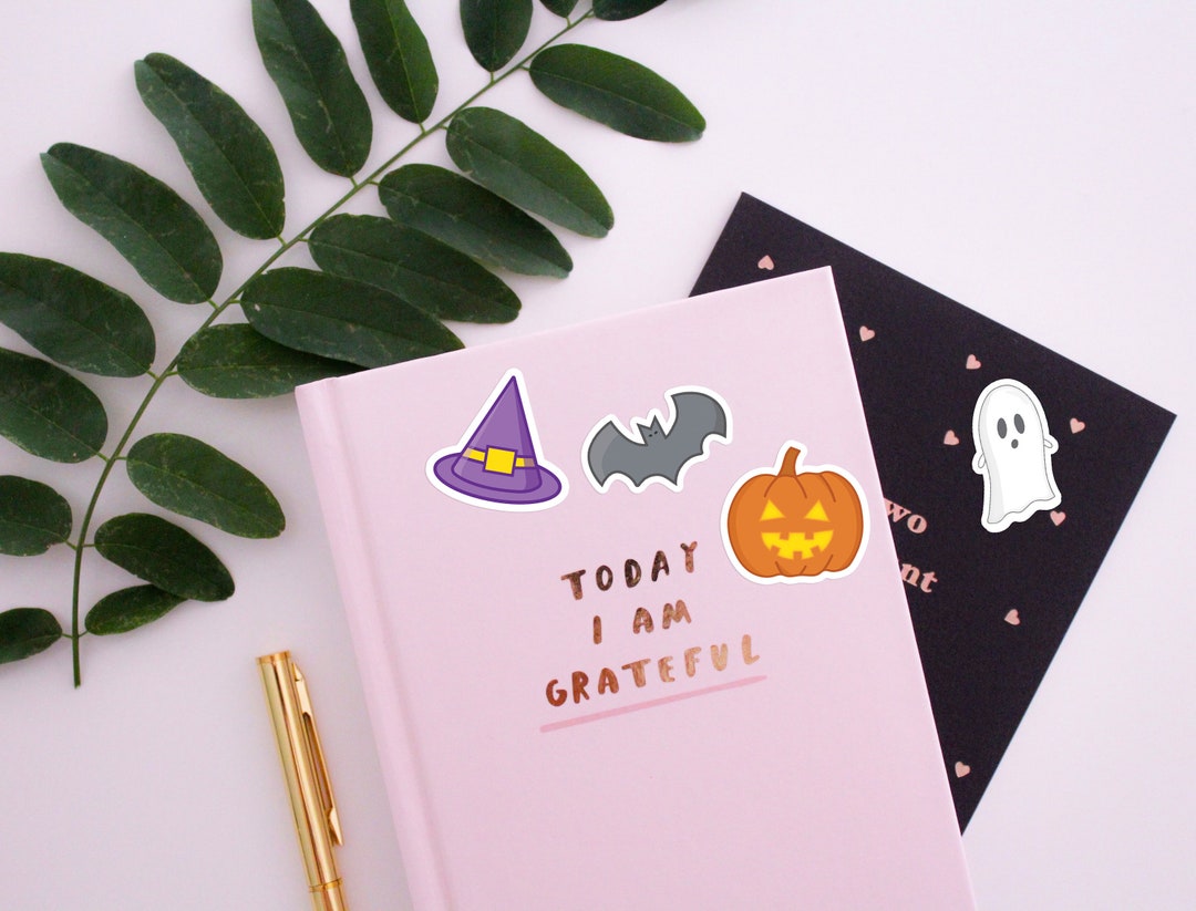 Mini Halloween Vinyl Sticker Pack-witch Hat, Ghost, Pumpkin, Bat | Mini ...