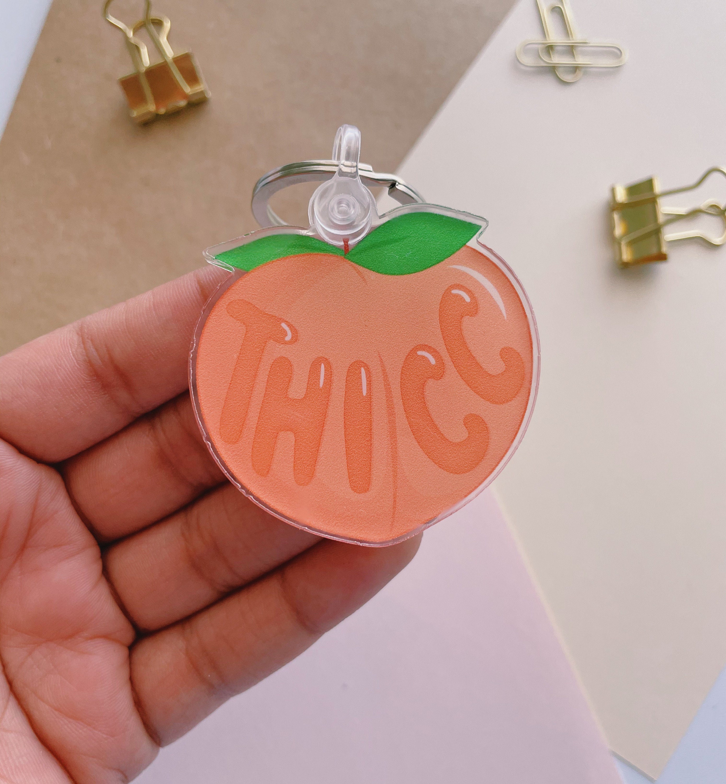 Thicc Peach Acrylic Keychain peach Keychain Thicc Meme - Etsy UK