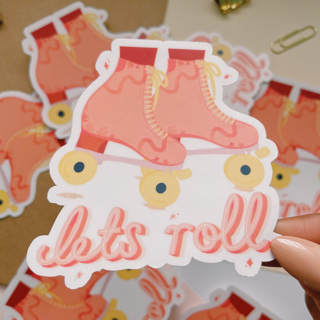 Lets Roll Roller Skating Sticker | Roller Skating | Skating Sticker ...
