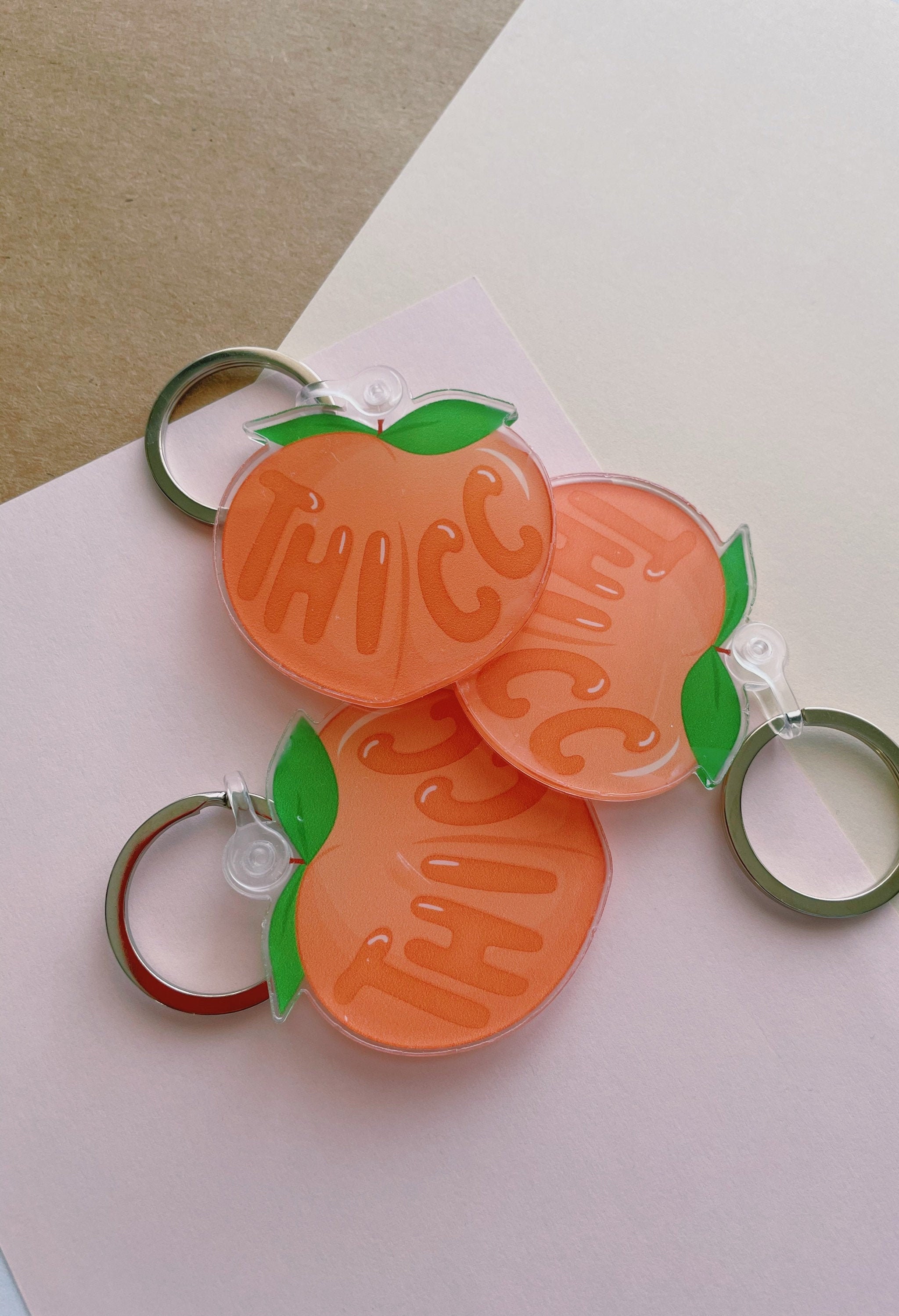 Thicc Peach Acrylic Keychain peach Keychain Thicc Meme - Etsy UK