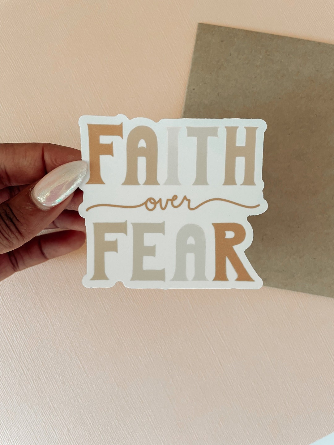 Faith Over Fear Vinyl Sticker Christian Stickers by Faith - Etsy
