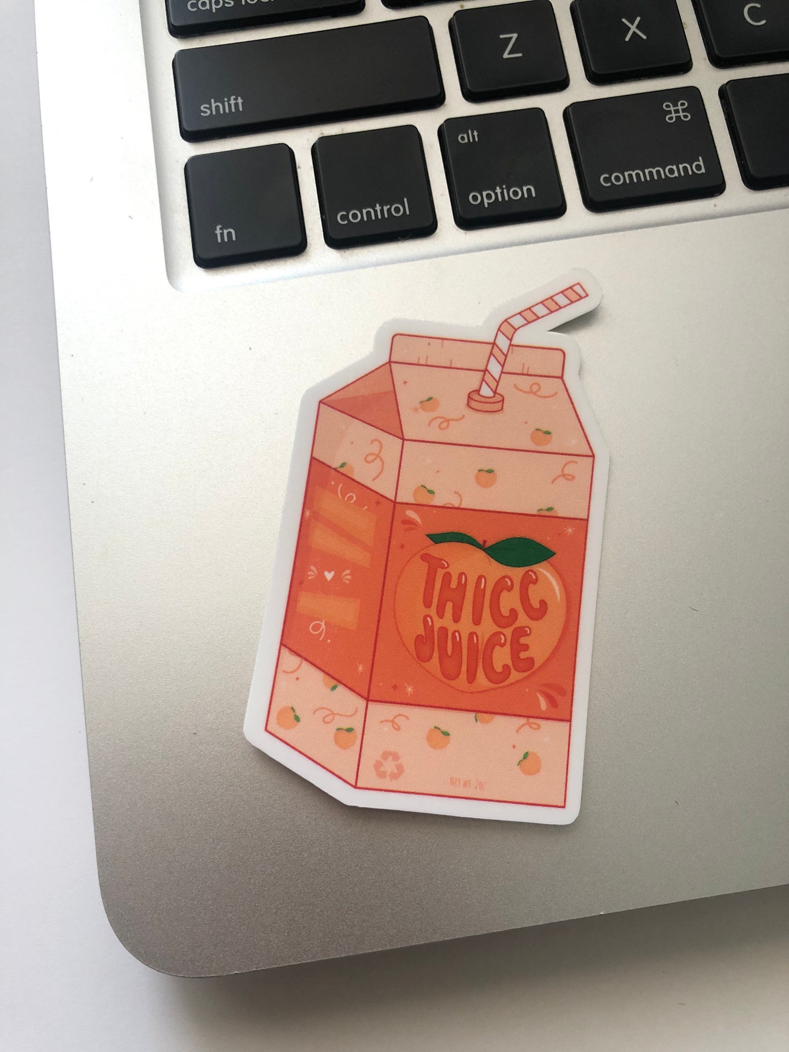 Thicc Juice Matte Vinyl Sticker Thicc Meme Sticker Peach | Etsy