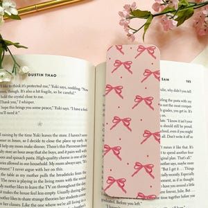 Bow Bookmark Set | Pink Bow Coquette Bookmarks, Double-sided Bookmarks ...