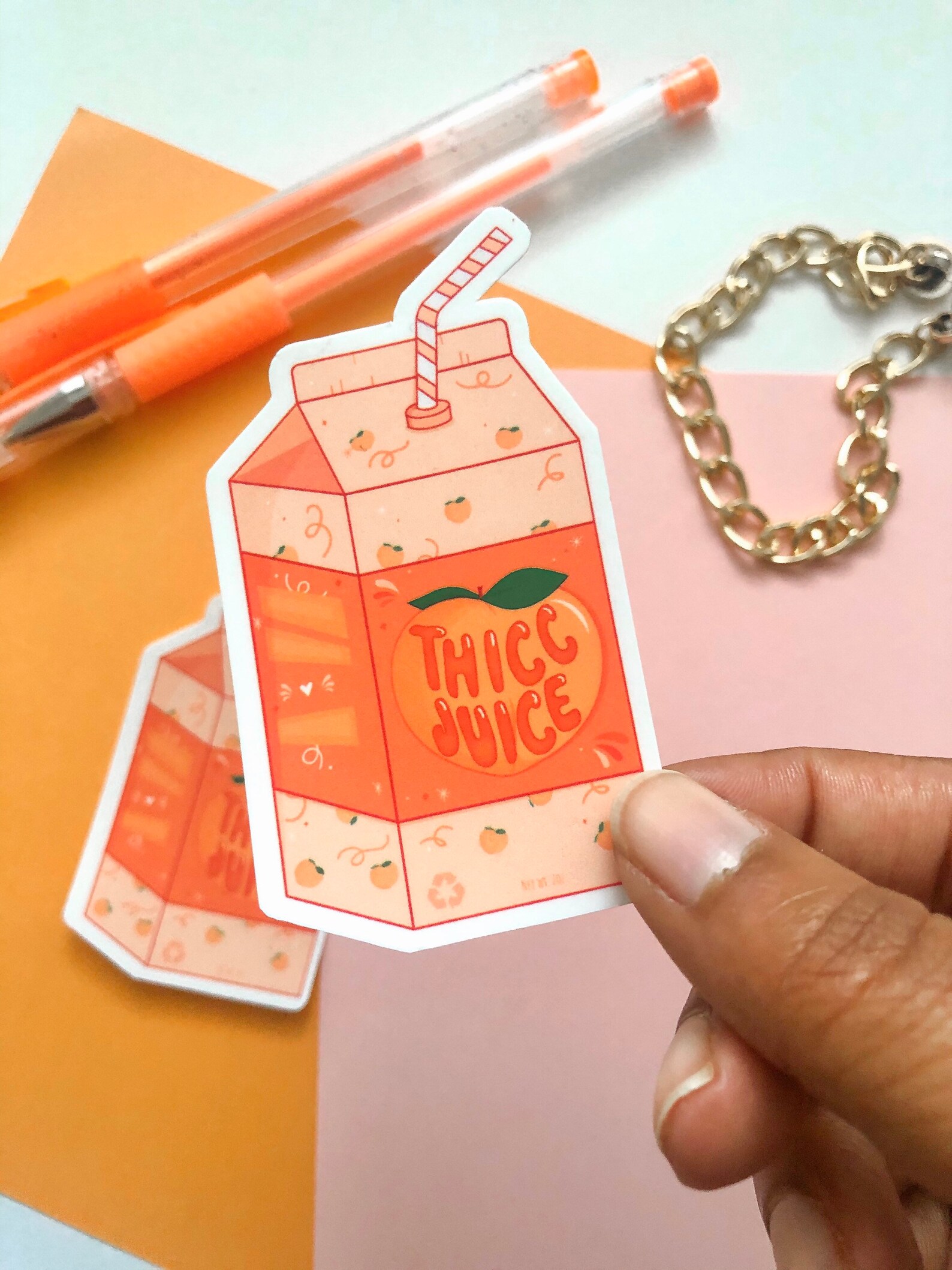 Thicc Juice Matte Vinyl Sticker Thicc Meme Sticker Peach - Etsy