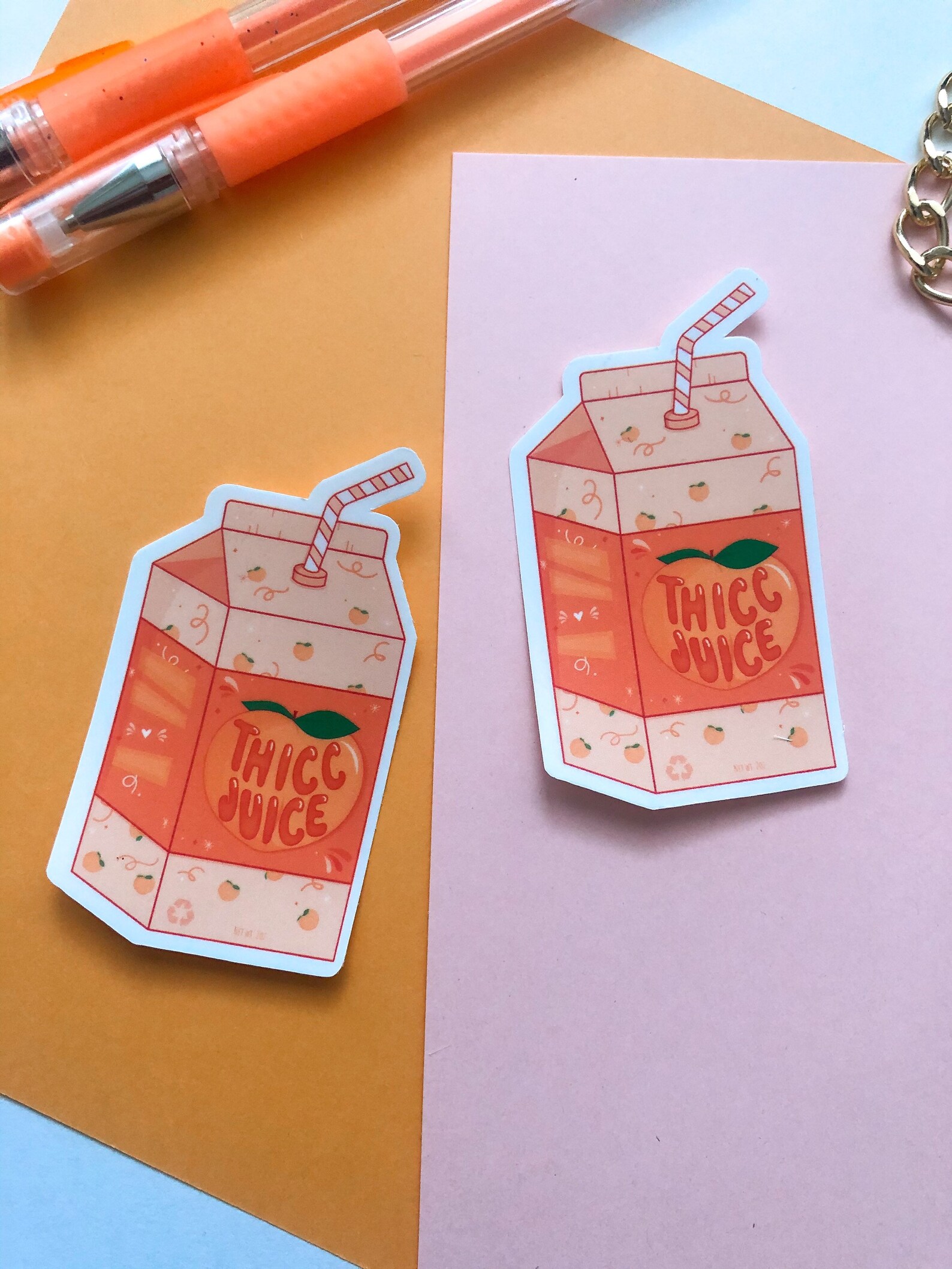 Thicc Juice Matte Vinyl Sticker Thicc Meme Sticker Peach Sticker, Fruit ...