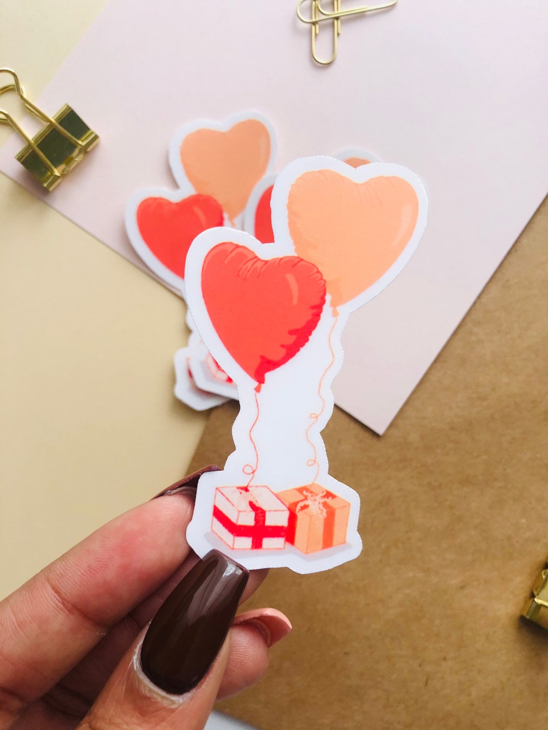 Heart Balloons Vinyl Sticker | Love Balloons Sticker | Gift Sticker ...