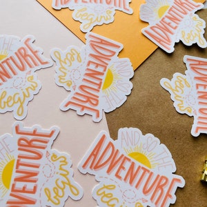 And so the Adventure Begins Glossy Sticker | Adventure Begins Sticker ...
