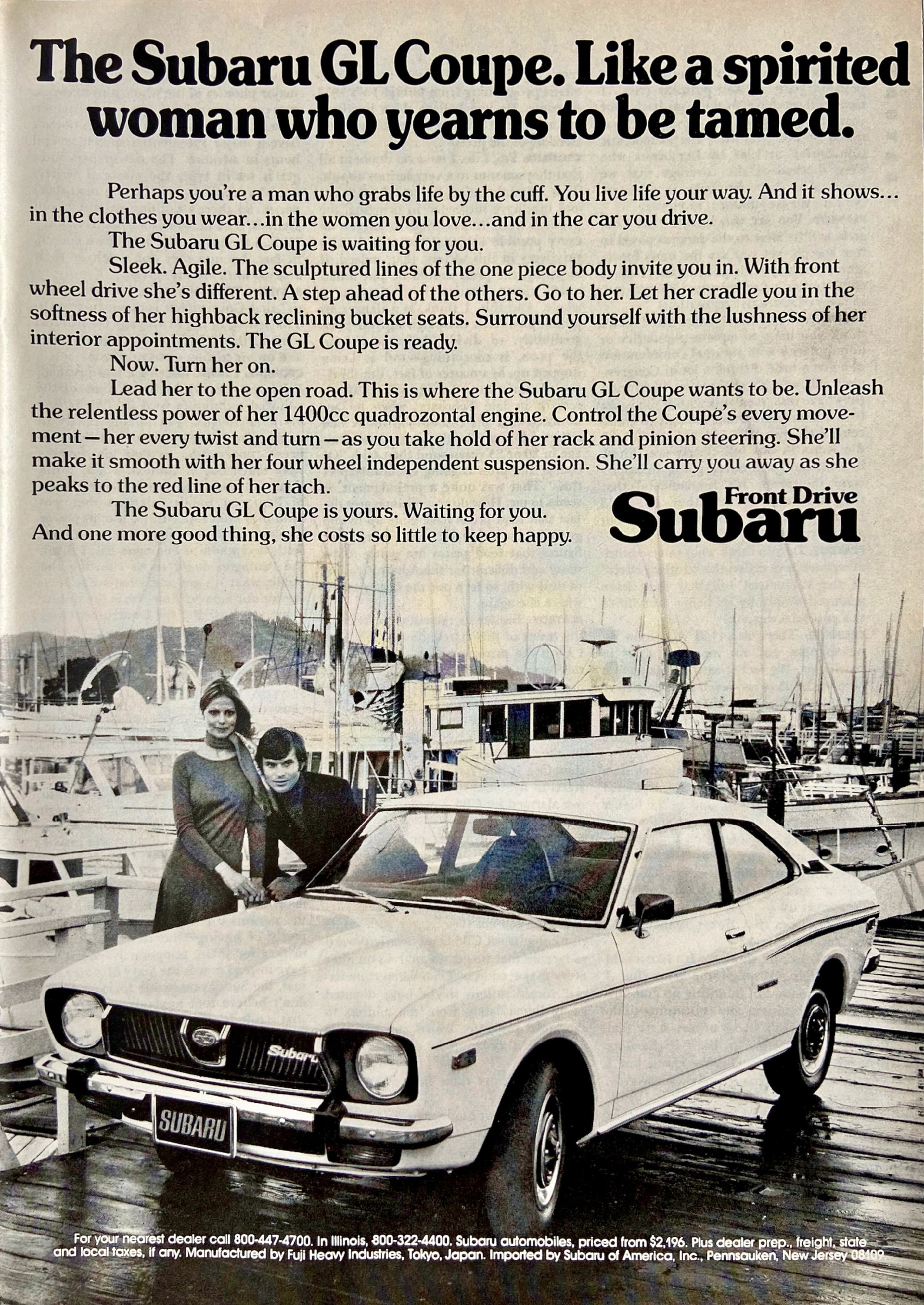 1973 Subaru GL Coupe Magazine Print Ad Original Advertisement - Etsy