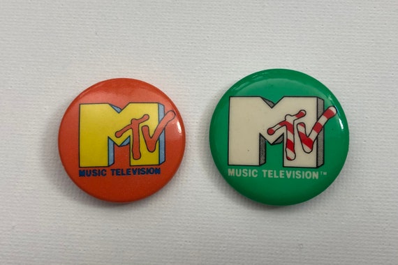 Two original vintage MTV buttons from the 1980s | Etsy