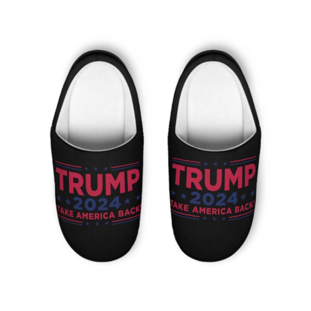 Mens Black Trump Slippers, Take America Back, Trump Gift, Maga Gifts ...