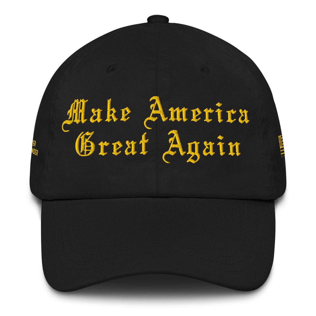 Unisex Gothic MAGA Trump 2024 Gold Cap, MAGA Never Surrender Hat ...