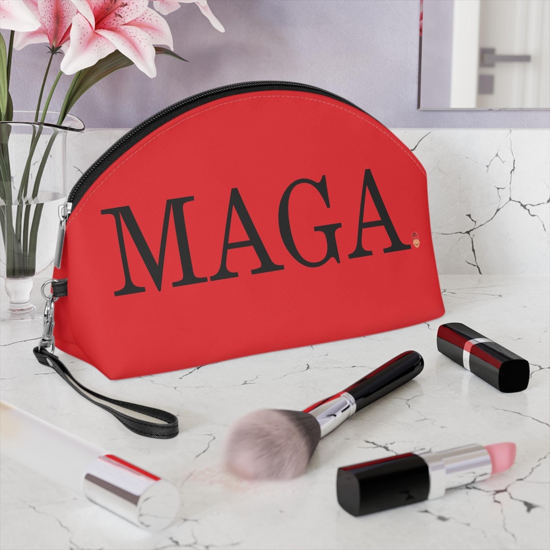 Trump MAGA Makeup Bag Black, Make America Great Again Cosmetic Pouch ...