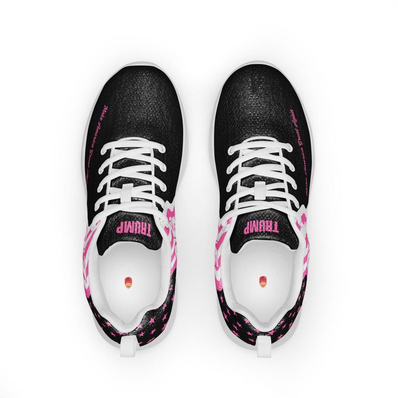 Trump 2026 Women's Sneakers: MAGA Black & Hot Pink Rally Shoes - Etsy