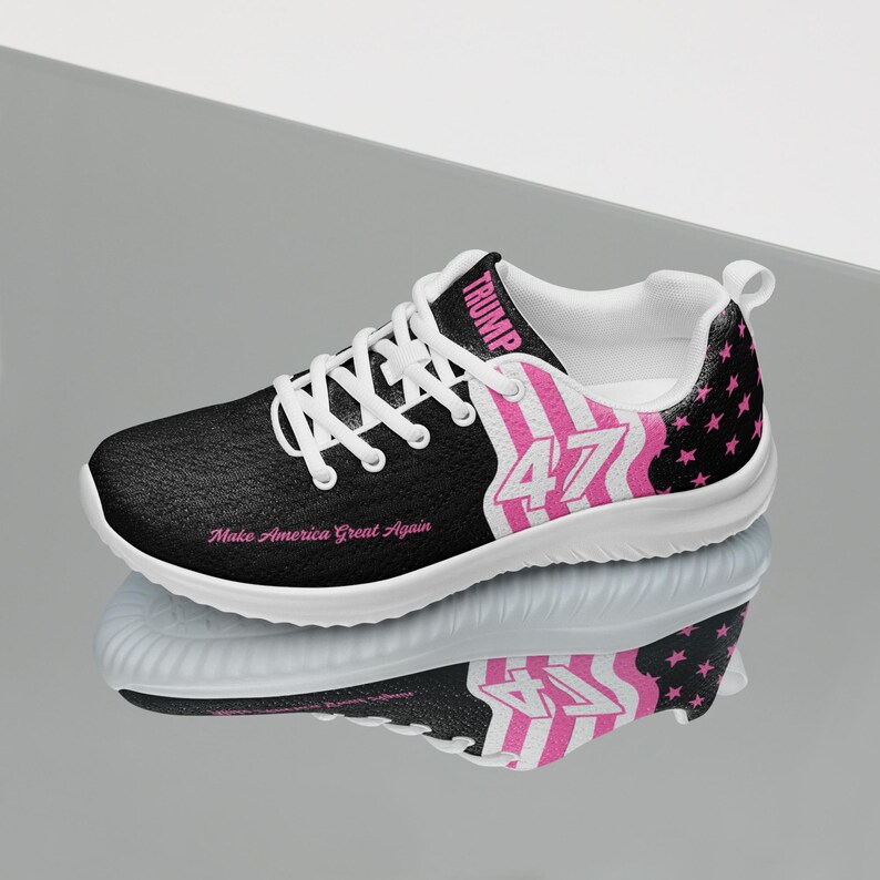 Trump 2026 Women's Sneakers: MAGA Black & Hot Pink Rally Shoes - Etsy