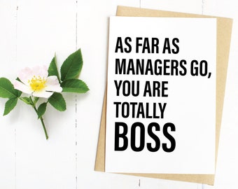 Two Sizes, Happy National Boss Day, Printable Card, Instant Download ...