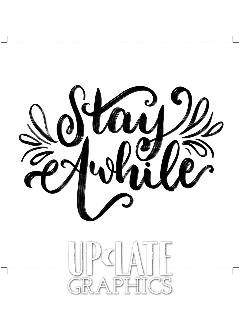 8x8inch, Stay Awhile Sign, Printable Wall Art, Instant Download, Guest ...