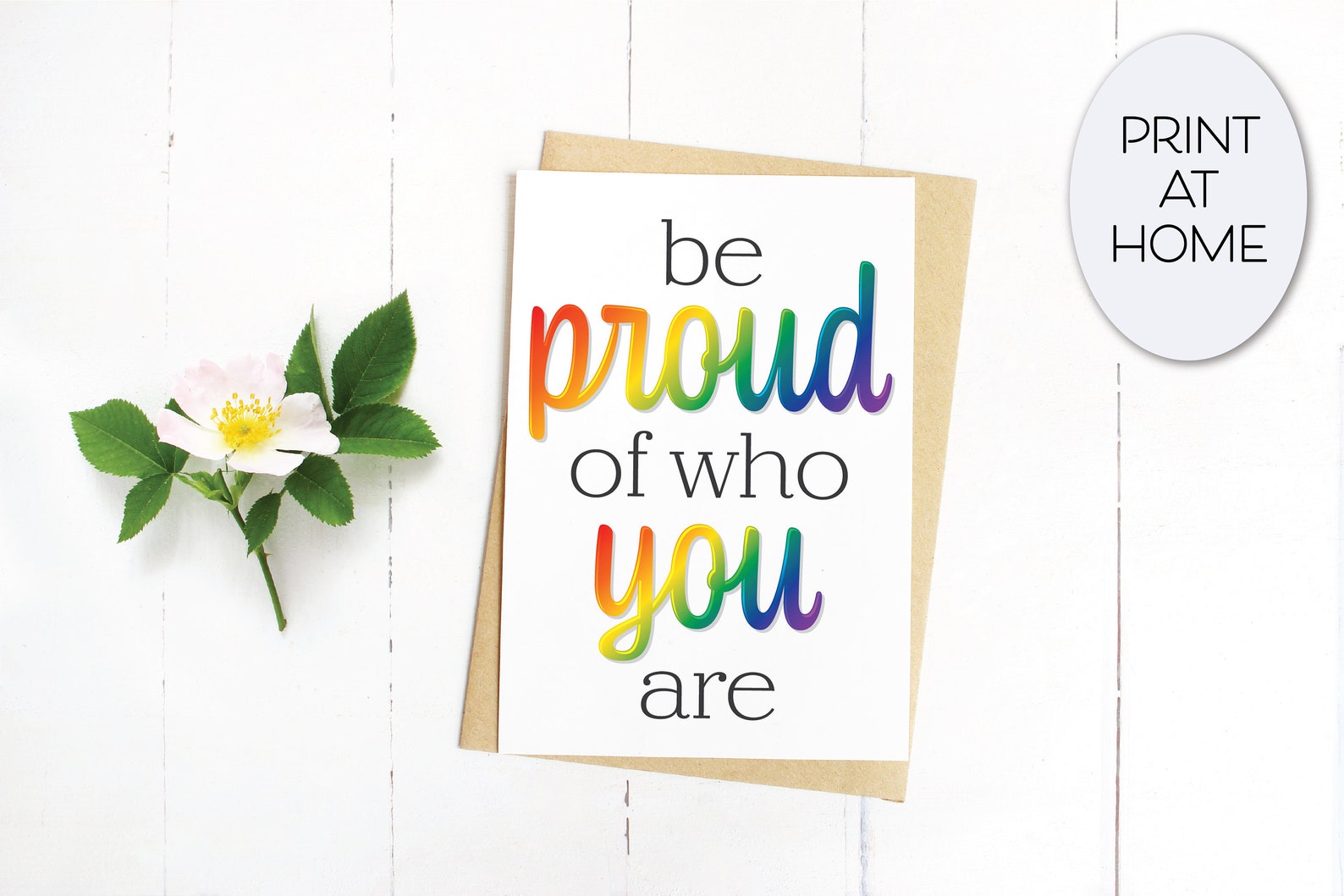 Two Sizes, Be Proud of Who You Are, Printable Card, Instant Download ...