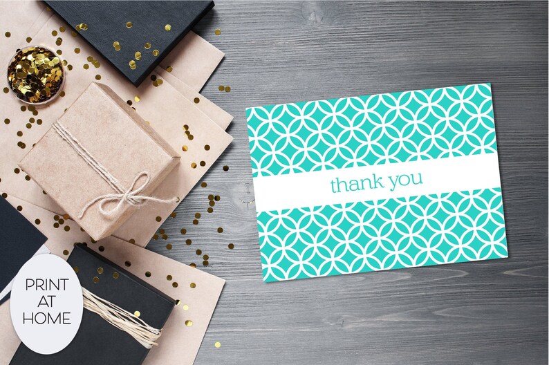 Two Sizes, Printable Card, Instant Download, Thank You, Typography ...