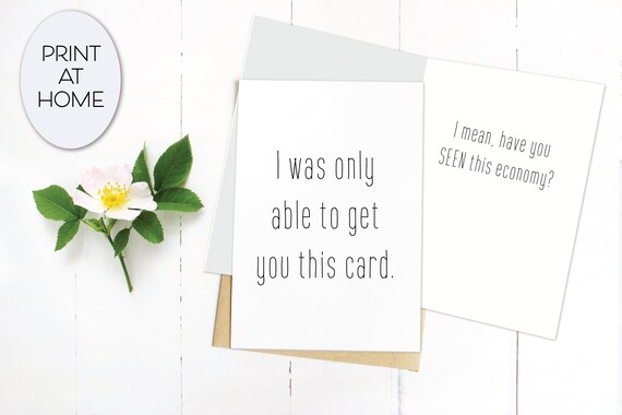 Two Sizes Printable Card Instant Download Birthday Card - Etsy