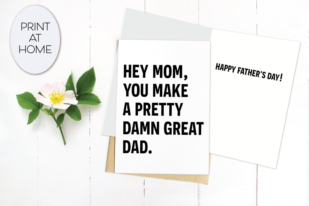 Father's Day Card for Mom, Printable Card, Instant Download, Two Sizes ...