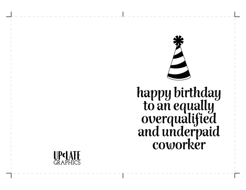 Printable Card,instant Download,happy Birthday,coworker Birthday ...