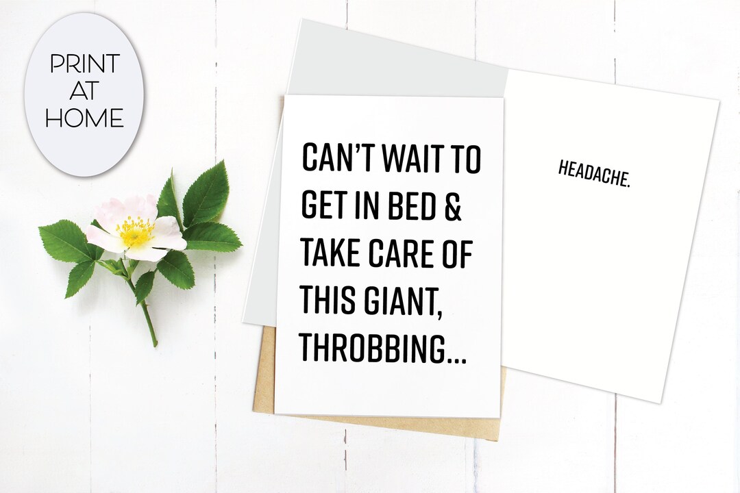 Giant Throbbing Headache, Valentine's Card, Rude Valentine, Funny, for ...