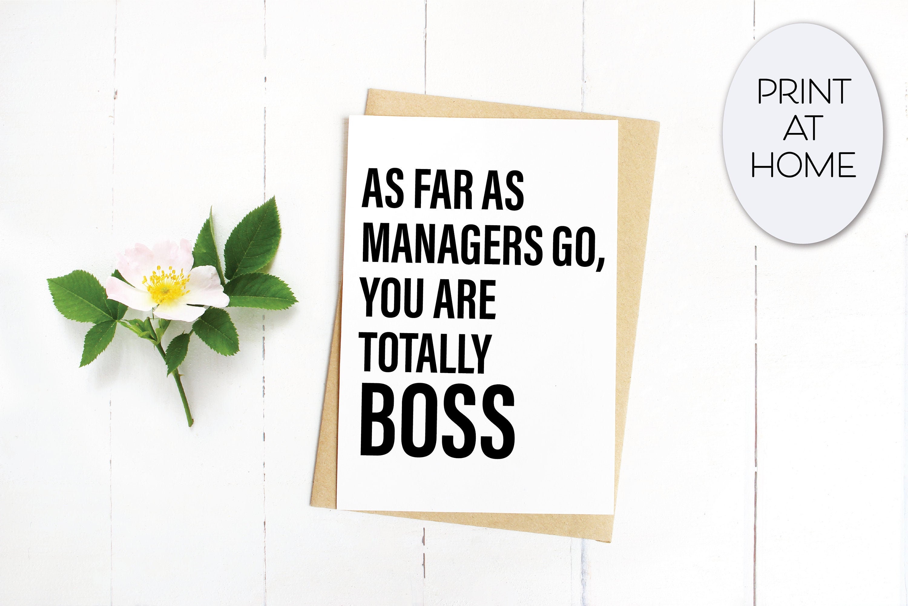 Two Sizes, Happy National Boss Day, Printable Card, Instant Download ...