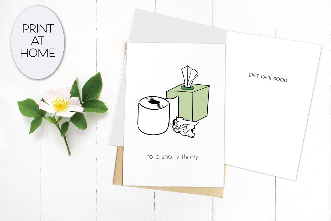 Two Sizes, Printable Card, Instant Download, Get Well Soon Card, Fell ...