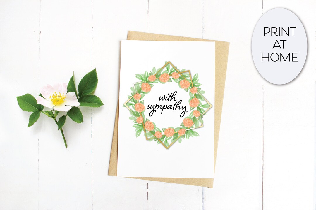Two Sizes, Printable Card, Instant Download, Sympathy Card, With ...