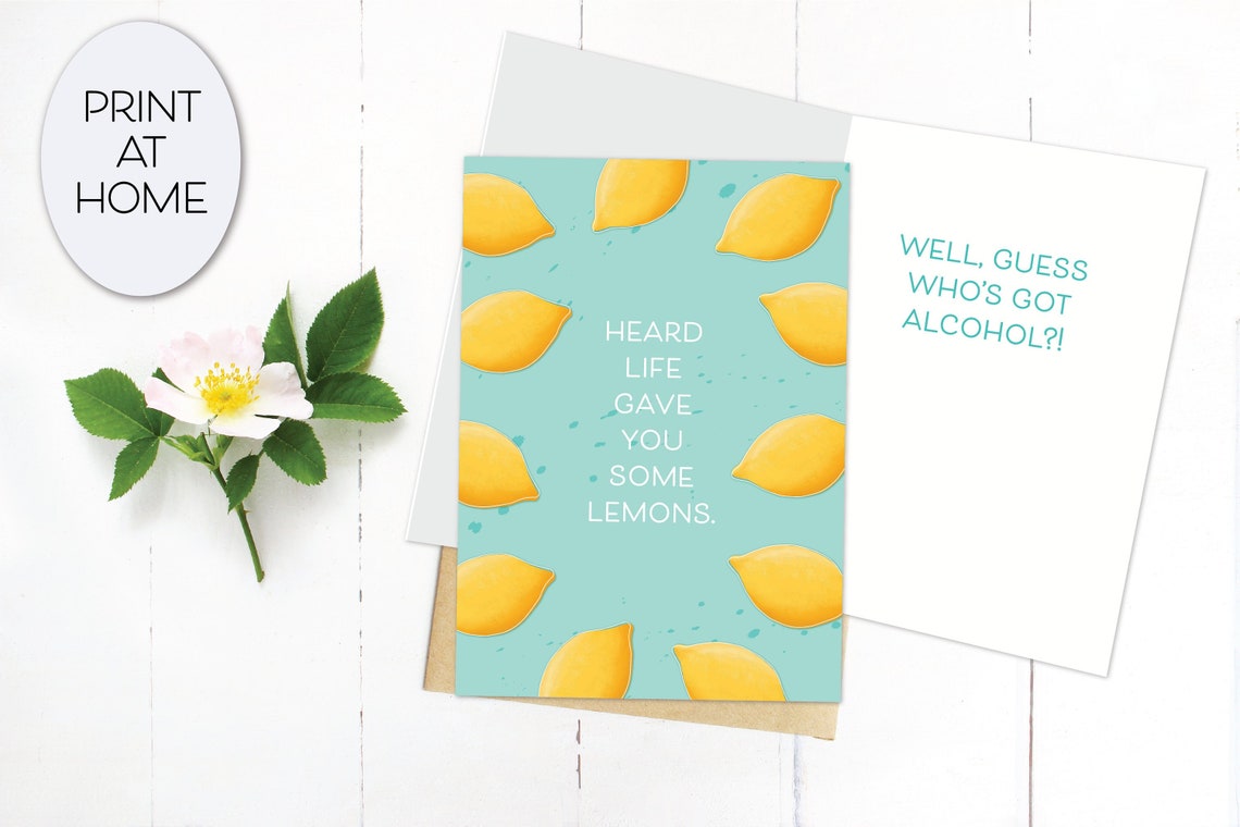 Printable Card, Instant Download, Thinking of You, Hard Times, I'm ...