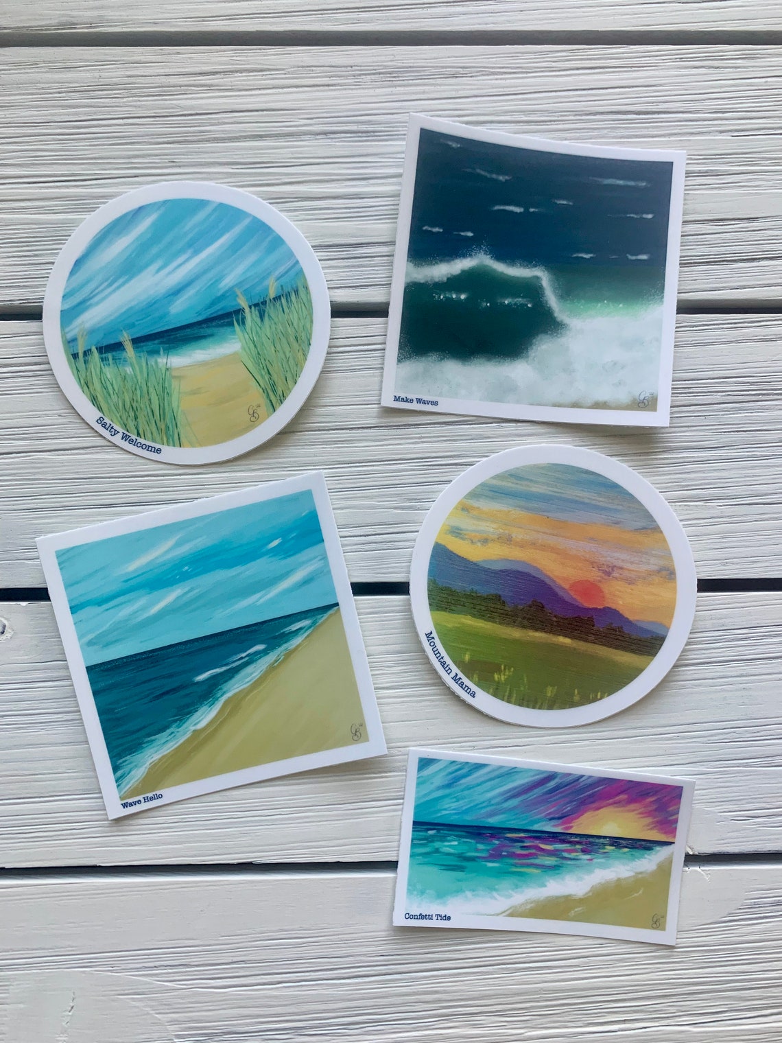 Sticker Pack, Vinyl Sticker, Die-cut, Nature, Ocean, Mountains, Vinyl ...