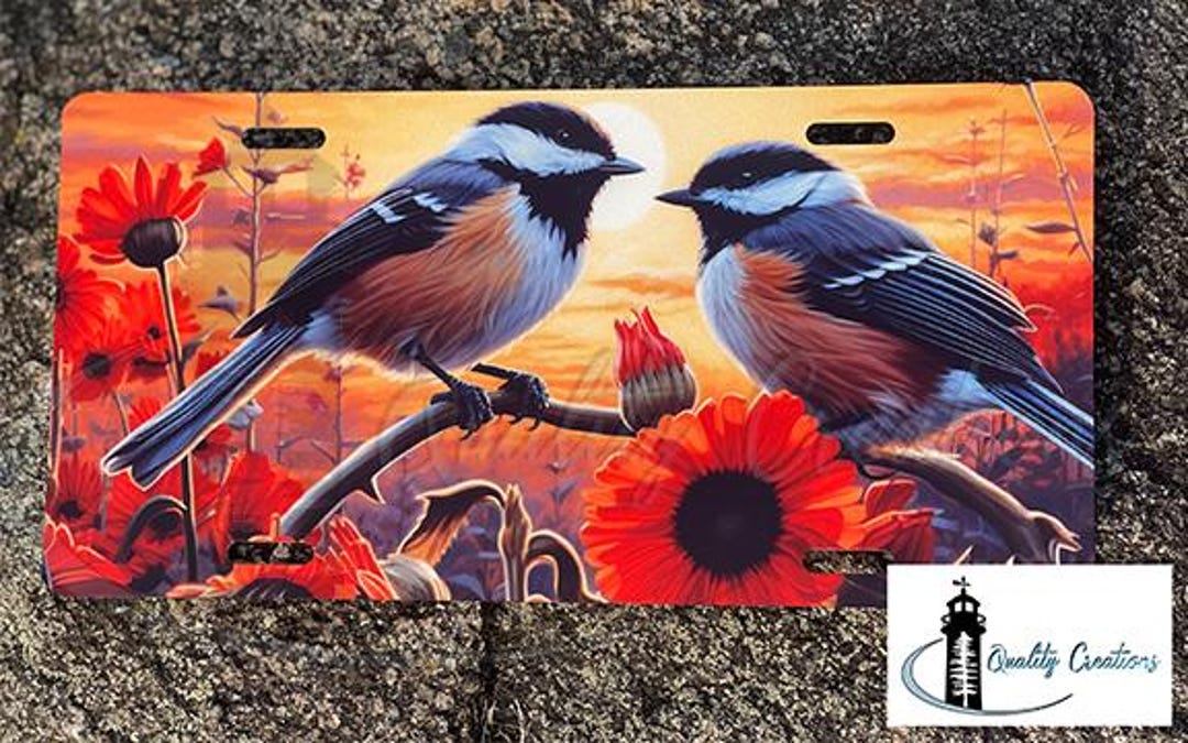 License Plate Chickadee - Etsy