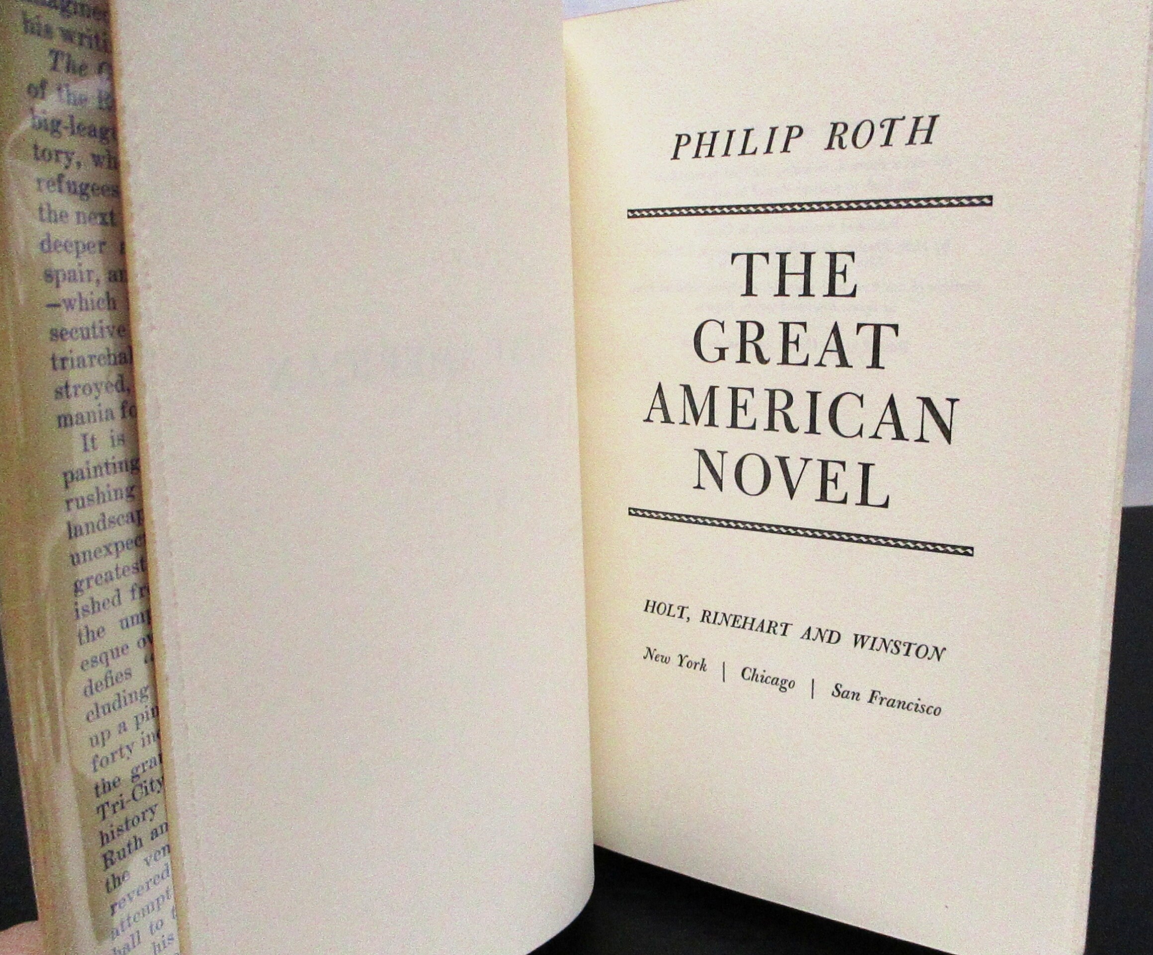 The Great American Novel by Philip Roth HCDJ Book Club Edition | Etsy