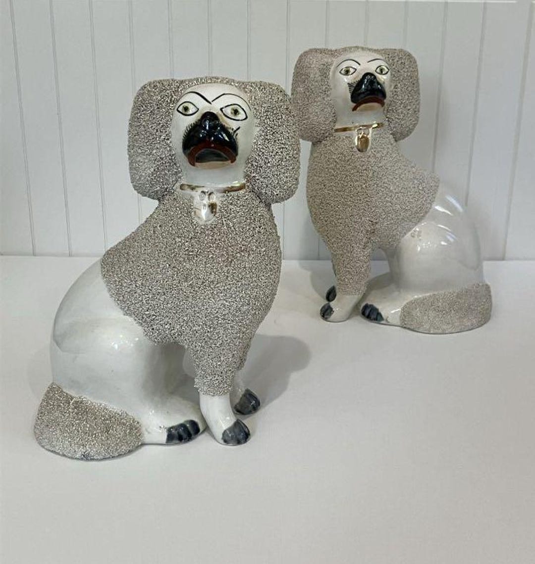 Antique 19th Century Staffordshire Poodles / Hand Painted Porcelain ...