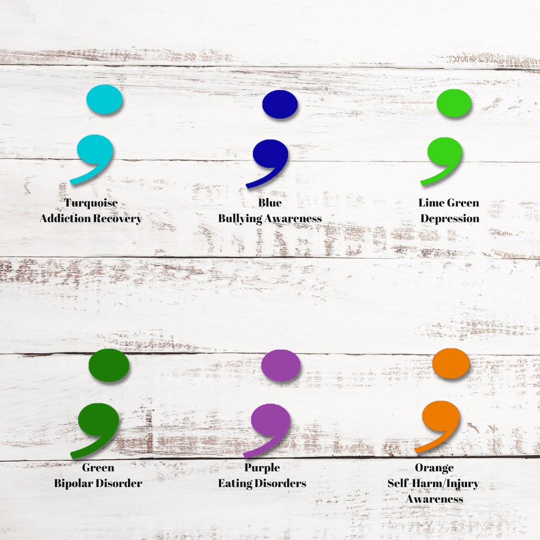 Project Semicolon Vinyl Decals - Empowering Mental Health Awareness ...