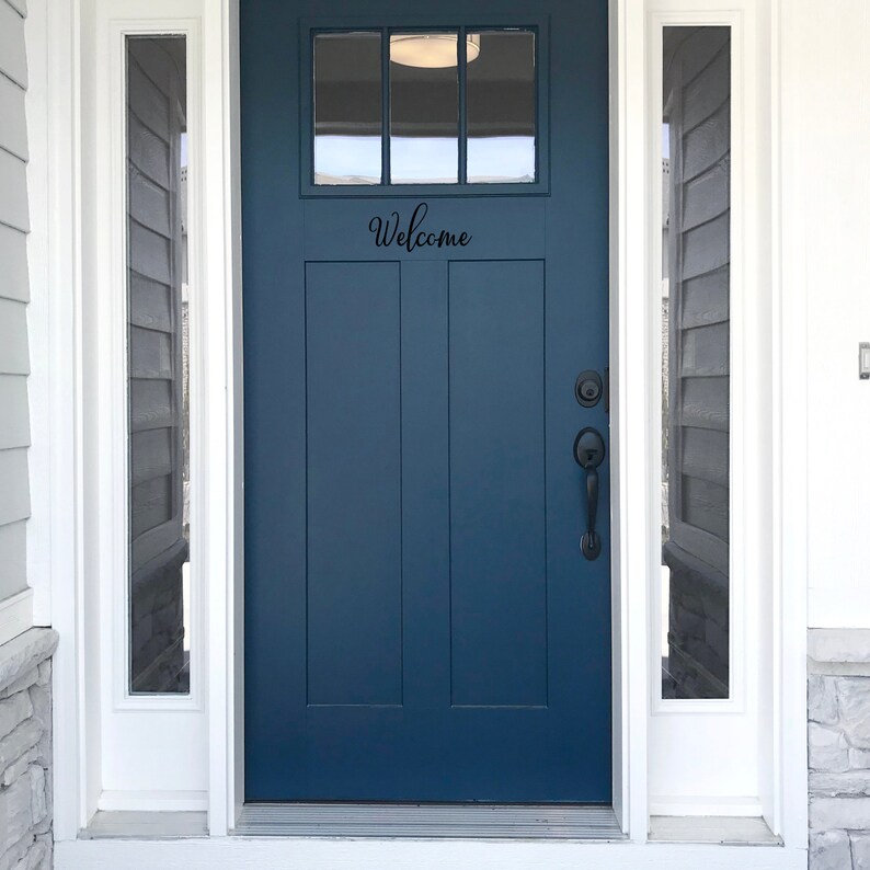 Welcome Door Decal - Permanent Vinyl Front Door Sticker - Home Gift - Etsy