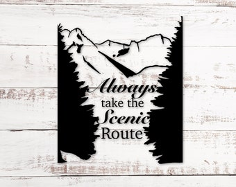 Always Take the Scenic Route Vinyl Sticker Adventure Stickers Outdoor ...
