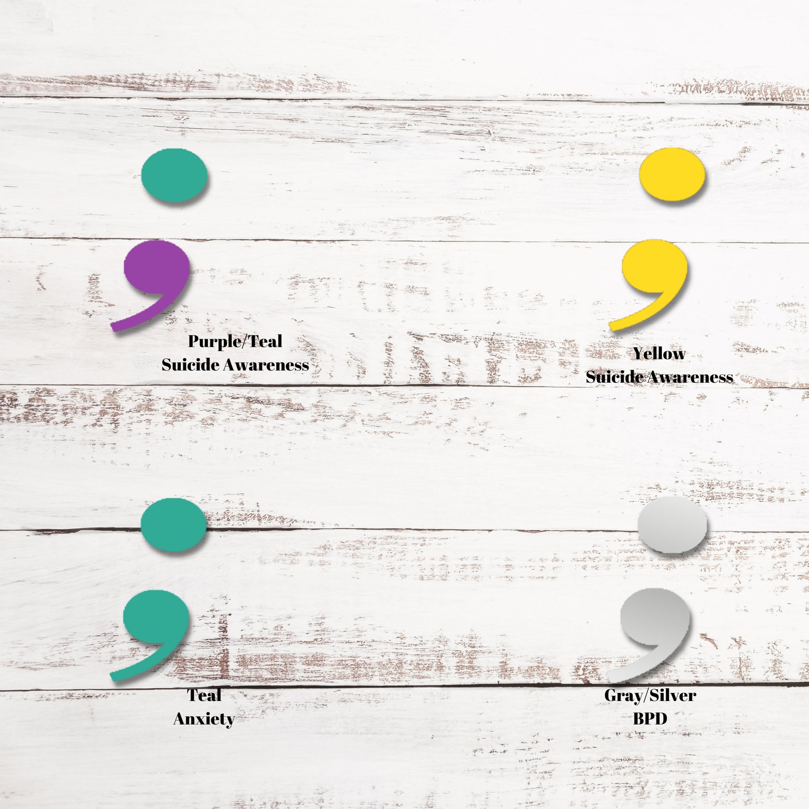 Project Semicolon Mental Health Awareness Colors Decals - Etsy