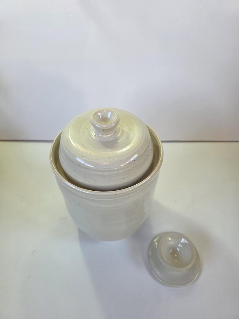 Cream Stoneware Fermentation Crock: Kimchi Jar With Weight - Etsy Canada
