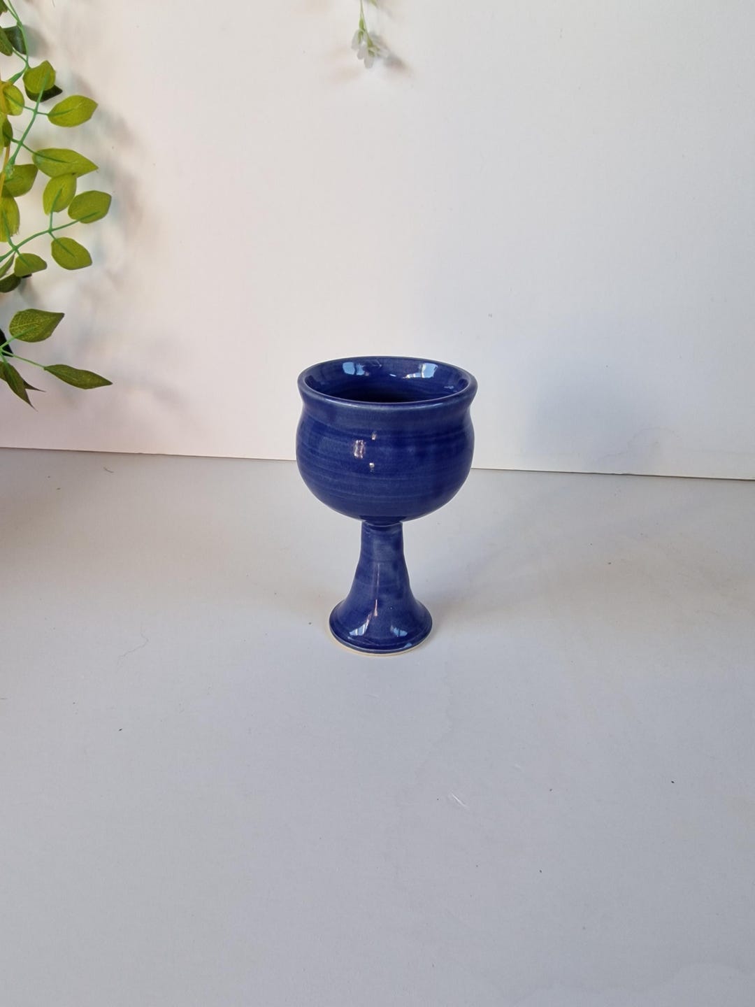 Blue Ceramic Goblet, Stoneware Goblet in Electric Blue Glaze, Ceramic ...