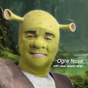Ogre Nose, Shrek/fiona, LATEX, Junior/adult With Clear Elastic Strap - Etsy