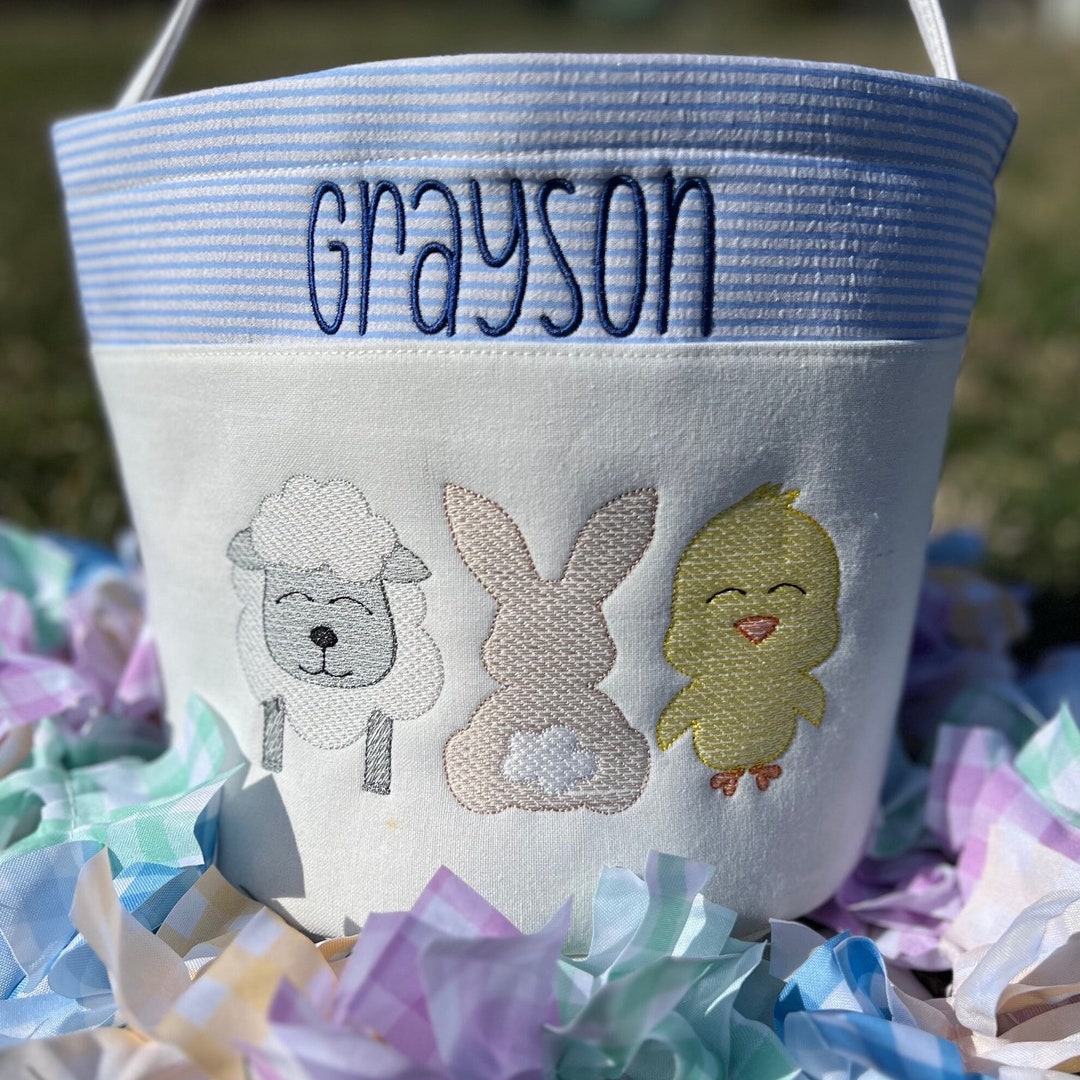 Personalized Easter Basket / Embroidered Easter Basket / Monogrammed ...