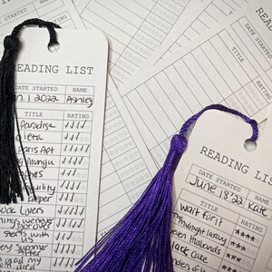 Personalized Reading List Bookmark Library Card, Double-sided Tracker ...