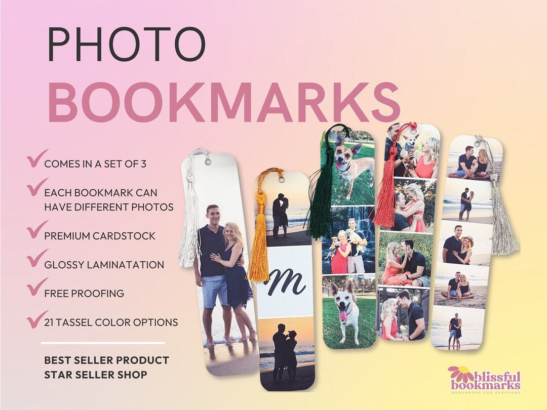 Buy Personalized Photo Bookmarks Customize With Your Image, Laminated, Premium Cardstock, Fast ...