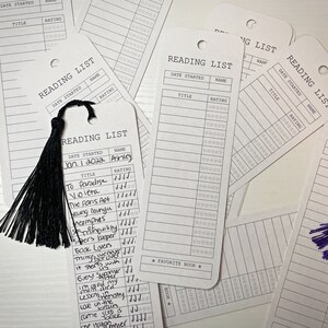 Personalized Reading List Bookmark Library Card, Double-sided Tracker ...
