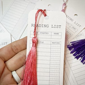 Personalized Reading List Bookmark Library Card, Double-sided Tracker ...
