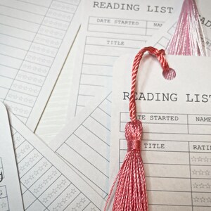 Personalized Reading List Bookmark Library Card, Double-sided Tracker ...